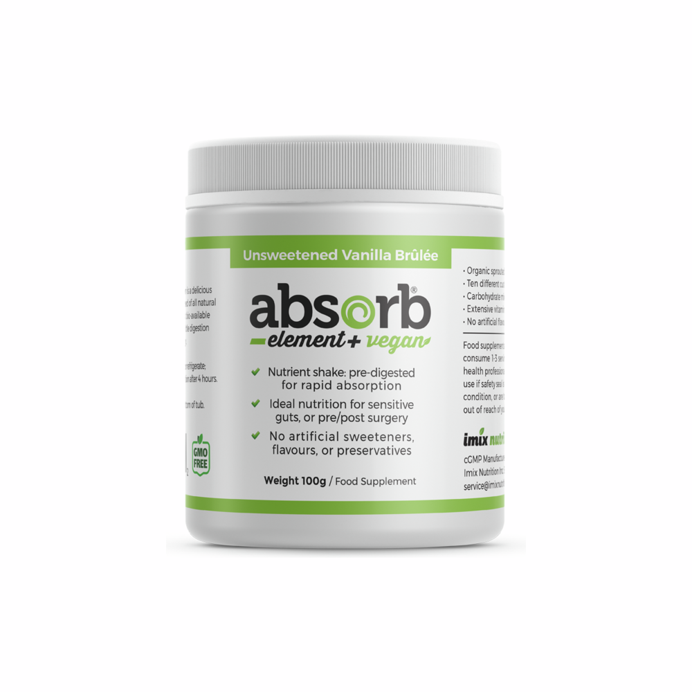 Absorb Element+ Vegan Unsweetened Vanilla Brûlée – 100g (Sample Size ...